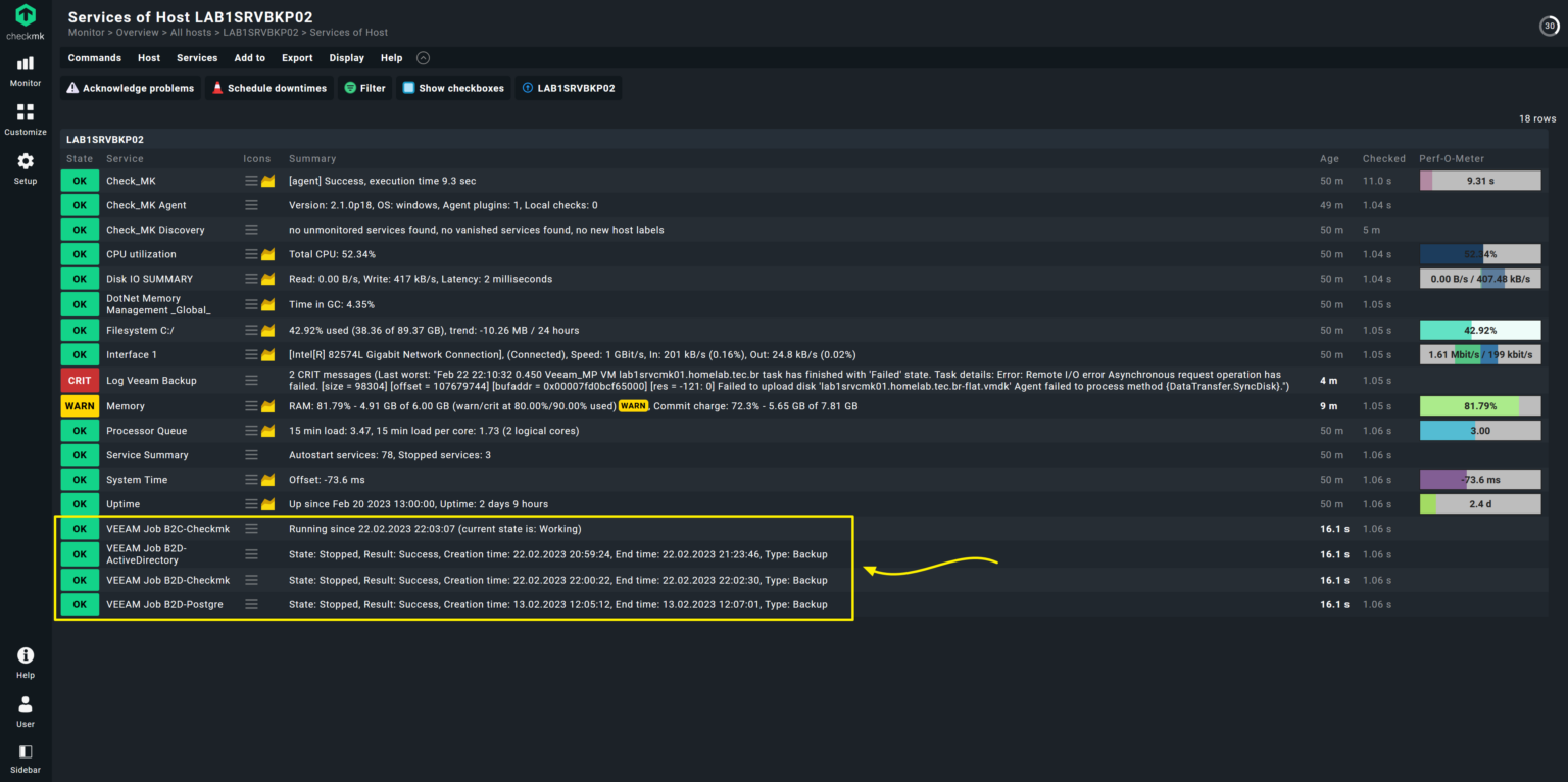 Monitorando o Veeam com o Checkmk - Pense em TI